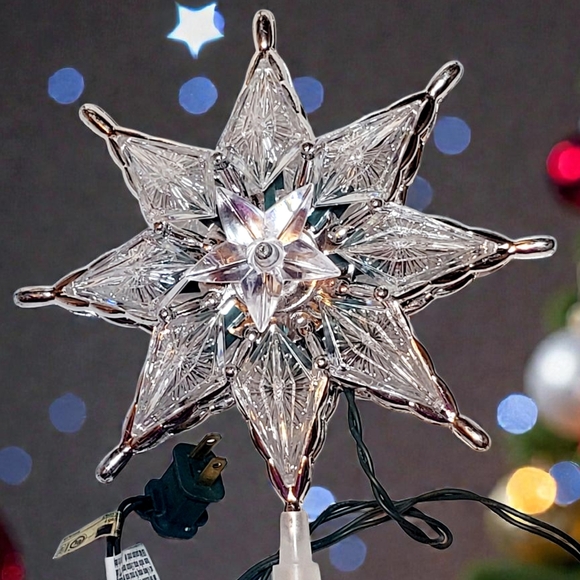Holiday | 8pointed Lighted Star Christmas Tree Topper Electric Clear ...
